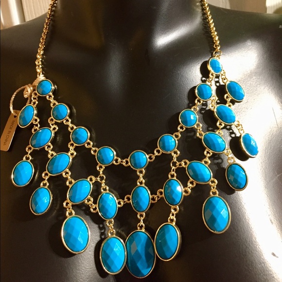 IMAN | Jewelry | Reversible Blue Taupe Iman Necklace Nwt | Poshmark